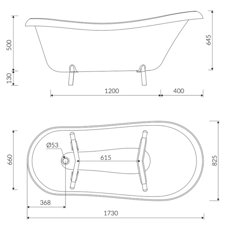 British Baths Victoria 1670 Solid Surface Stone Resin Freestanding Bath ...